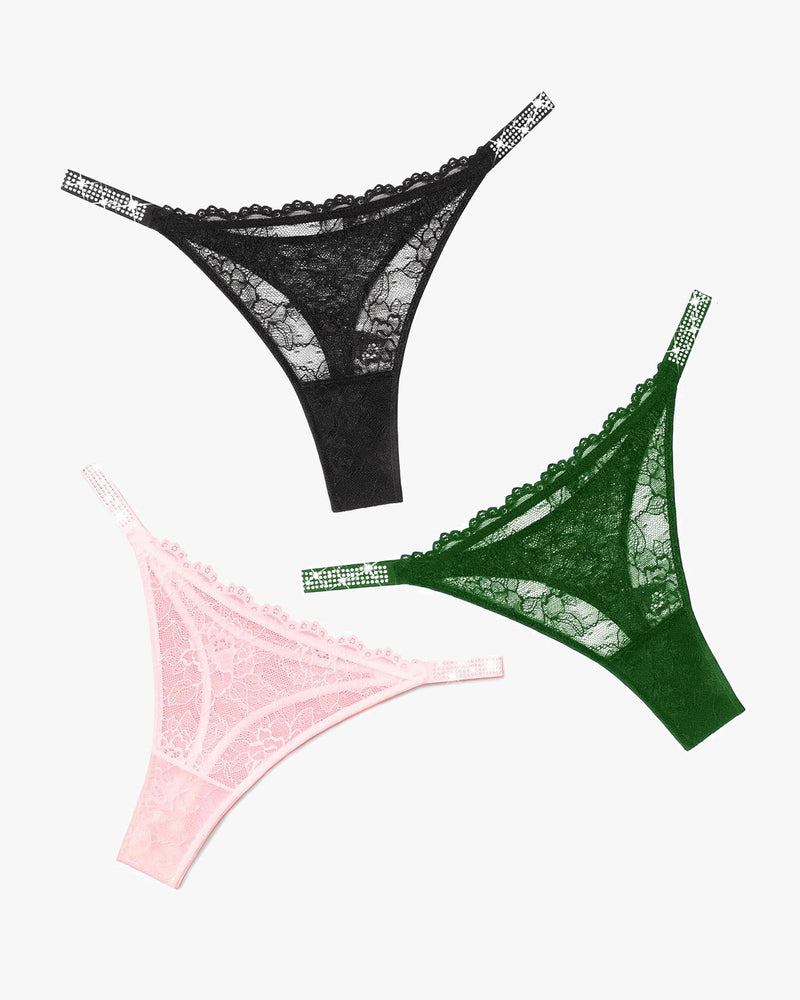 Rhinestone Lace Thongs | Sexy Thong Underwear for Women – AVIDLOVE